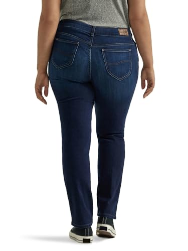 Lee Women's Plus Size Legendary Mid Rise Straight Leg Jean Nightshade 16 Plus Petite