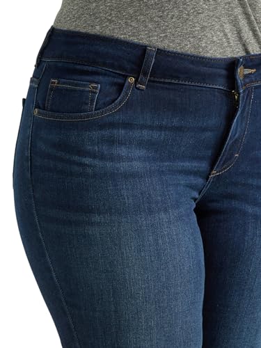 Lee Women's Plus Size Legendary Mid Rise Straight Leg Jean Nightshade 16 Plus Petite