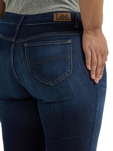Lee Women's Plus Size Legendary Mid Rise Straight Leg Jean Nightshade 16 Plus Petite
