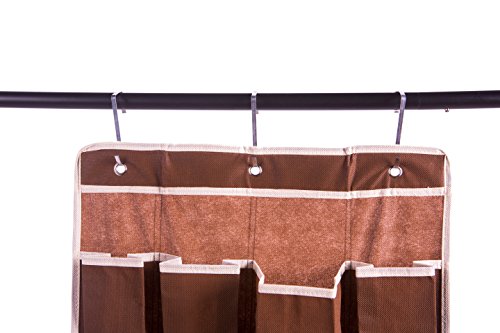 Amelitory Over the Door Shoe Organizer 20 Pockets Hanging Shoe Storage Fabric Coffee
