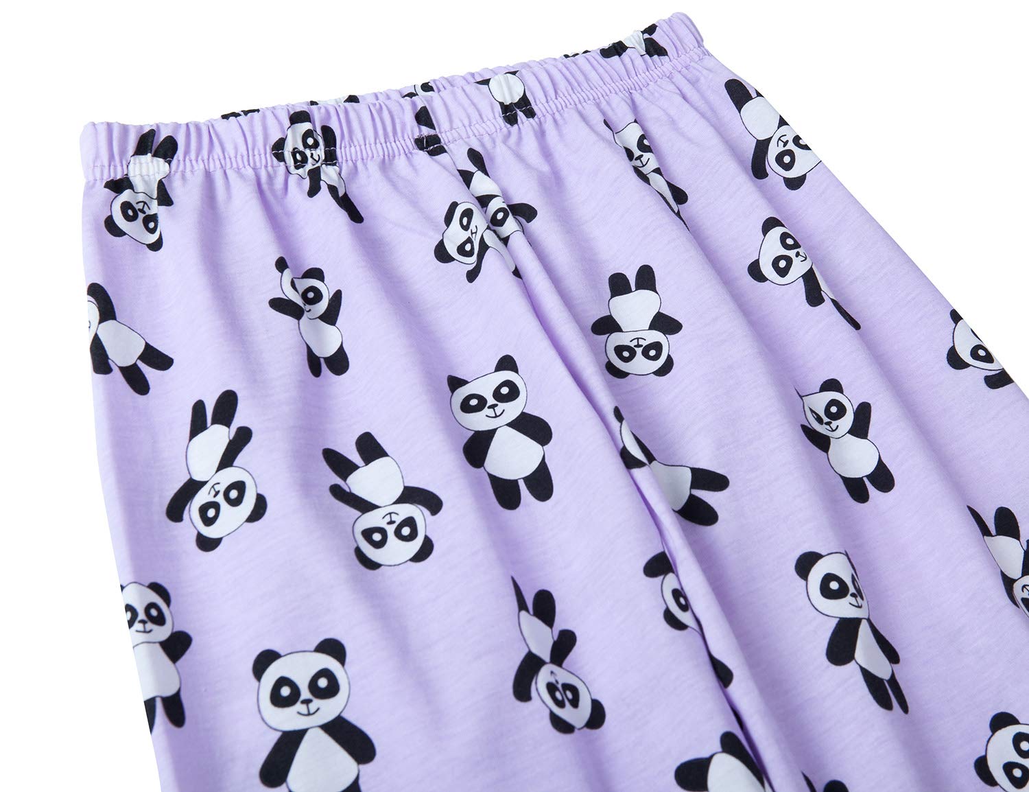 Jashe Panda Pajamas for Girls Size 12 Short Sleeve & Pants Fall PJ Pal Toddler Kids Jammies Set Grey & Purple