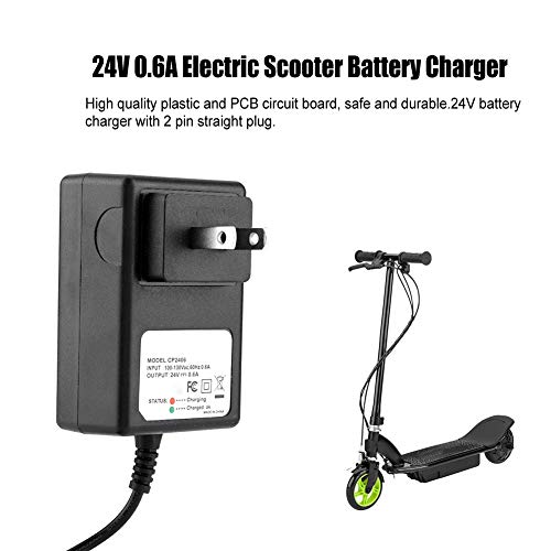 Battery for Razor E100 E125 E500S PR200, 24V 0.6A Electric Scooter Black Battery US Plug 110V,Used for Razor, Electric Scooter, City Express etc