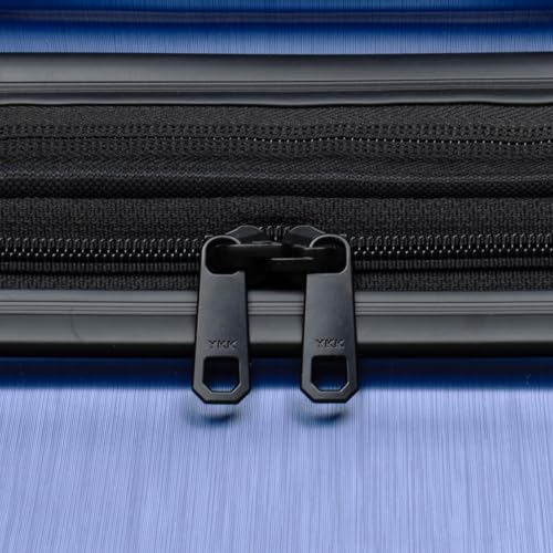 U.S. Traveler Boren Polycarbonate Hardside Rugged Travel Suitcase Luggage with 8 Spinner Wheels, Aluminum Handle, Navy, 3-Piece Set, USB Port in Carry-On