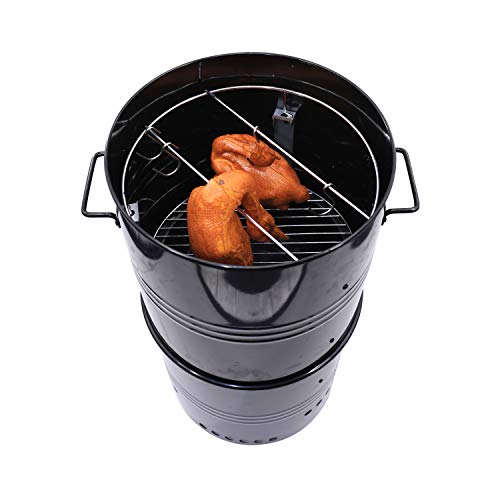 CMI Multi-Function Barbecue and Charcoal Smoker Grill,Heavy Duty Round BBQ Grill for Outdoor Cooking (16-Inch)