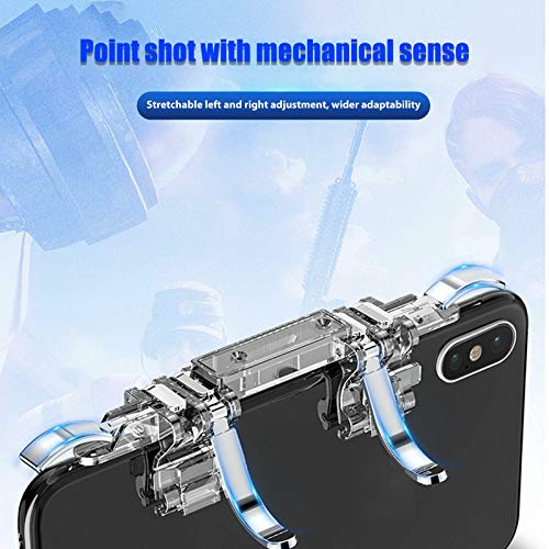 DragonPad 6 Finger Controller Trigger Game Fire Button Handle Gamepad for PUBG iOS Android As Shown