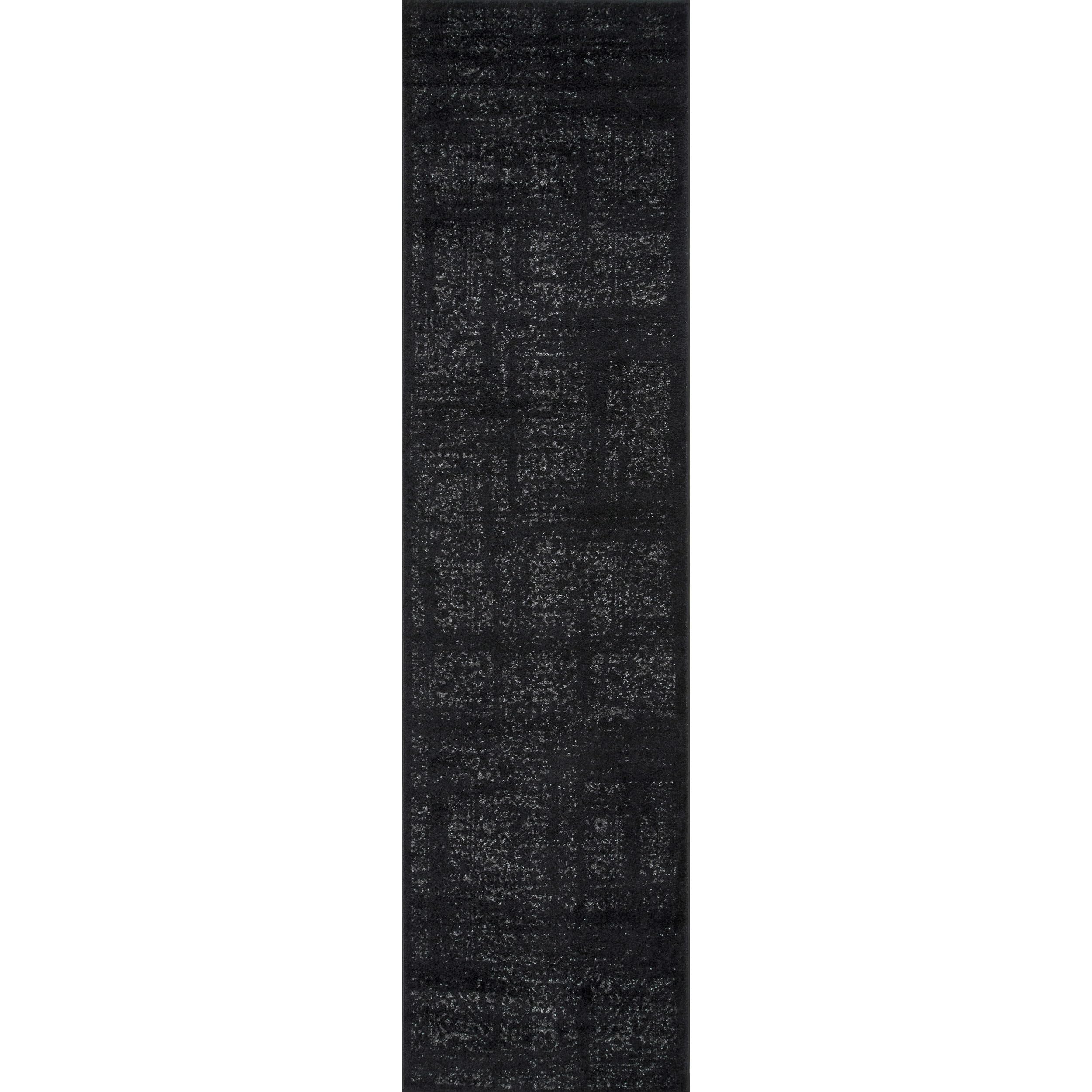 nuLOOM Arlena Vintage Traditional Area Rug - 2x12 Runner Rug Modern/Contemporary Black/Grey Rugs for Living Room Bedroom Dining Room Entryway Hallway Kitchen