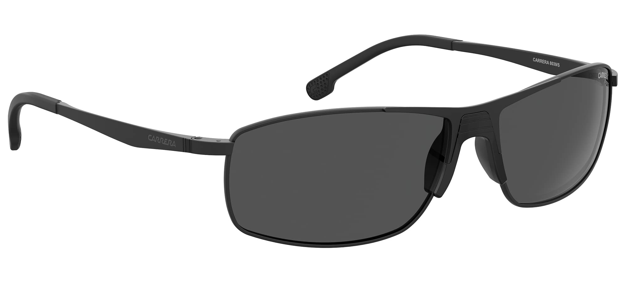 Carrera Men's 8039/S Rectangular Sunglasses, Black/Gray, 60mm, 15mm