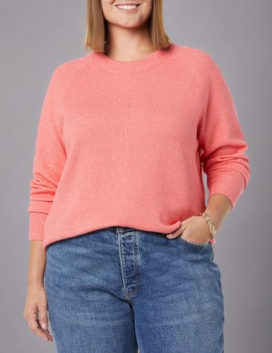 Amazon Essentials Women's Classic-Fit Soft Touch Long-Sleeve Crewneck Sweater, Coral Pink, Medium