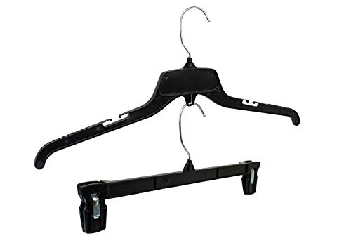 Hangon Combo Set Recycled Plastic Shirt & Pants Hangers, 19 Inch & 14 Inch, Black, 10 Pack