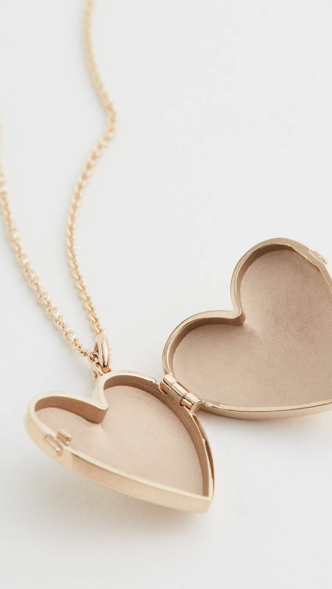 Zoe Chicco Women's 14k Gold Heart Locket Necklace, Yellow, One Size