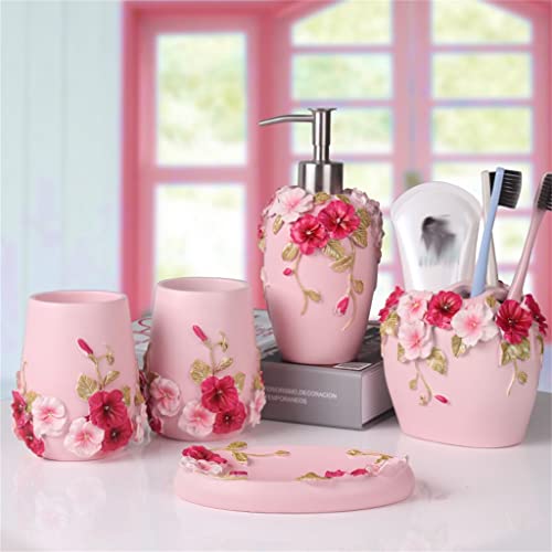 WYKDD Bathroom Set European Pastoral Wash Bathroom Mouthwash Cup Set Wedding Newlywed Housewarming Gift