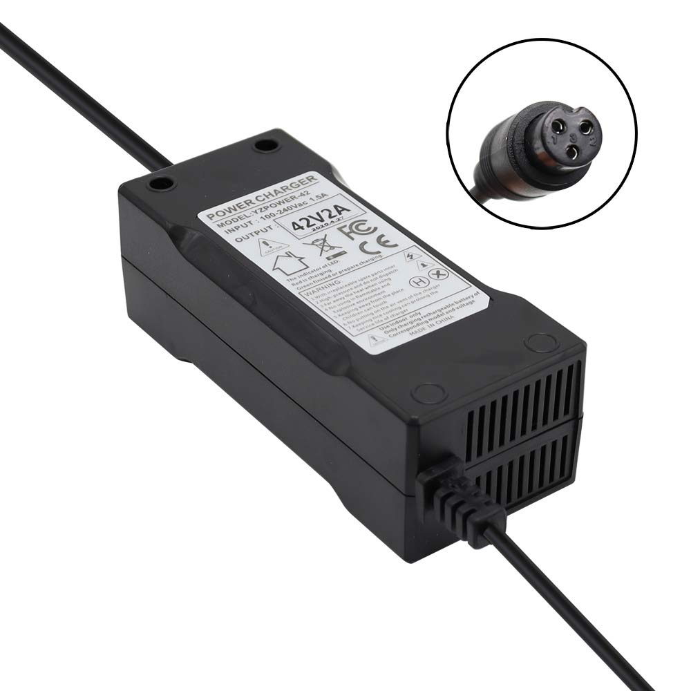 New 42V 2A Battery Charger for 36V Lithium Battery Pocket Mod, Sports Mod, and Dirt Quad 3-Prong Inline Female