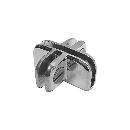 Prolinemax 5 Pc Chrome 4 Way Inside Shelf Connector Clip 3/16" Tempered Glass Shelf