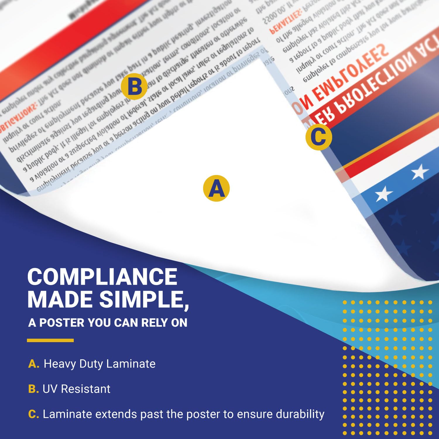 2025 Florida State and Federal Labor Law Poster - OSHA Workplace Compliant - Mandatory Regulations Posting for Employees - Required Compliance Posting 16" x 40" Laminated (1PACK)