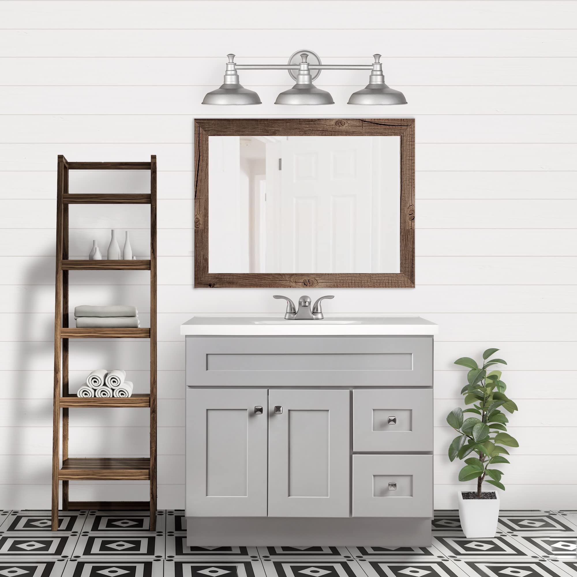 Design House 587097 Bath Unassembled Modern 2-Door 2-Drawer Bathroom Shaker Vanity Cabinet Only, 36 x 21,Grey