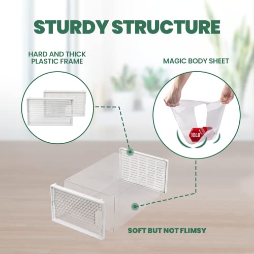 WALL QMER Clear Shoe Boxes, For AJ Shoes, 12 Pack, Stackable, Crystal Clear Shoe Storage, Easy to Assemble, Sturdy, Versatile Shoe Organizer