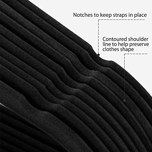 Yaheetech Non-Slip Velvet Hangers -Suit Hangers Standard Hangers (100 Pack) Heavy Duty Space Saving 360 Degree Swivel Hook Clothes Hangers for Coats Jackets, Pants,Suits and Dresses