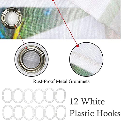 God-Zilla 4-Piece Shower Curtain Set, Shower Curtain, Non-Slip Carpet, Toilet Lid and Bath Mat, Good Looking and Durable, Suitable for Overall Bathroom Decoration