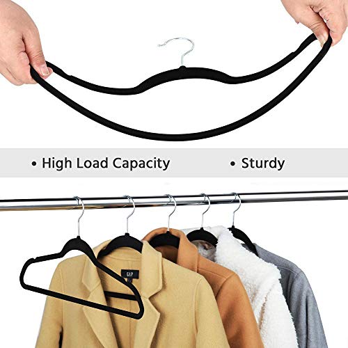 Yaheetech Non-Slip Velvet Hangers -Suit Hangers Standard Hangers (100 Pack) Heavy Duty Space Saving 360 Degree Swivel Hook Clothes Hangers for Coats Jackets, Pants,Suits and Dresses