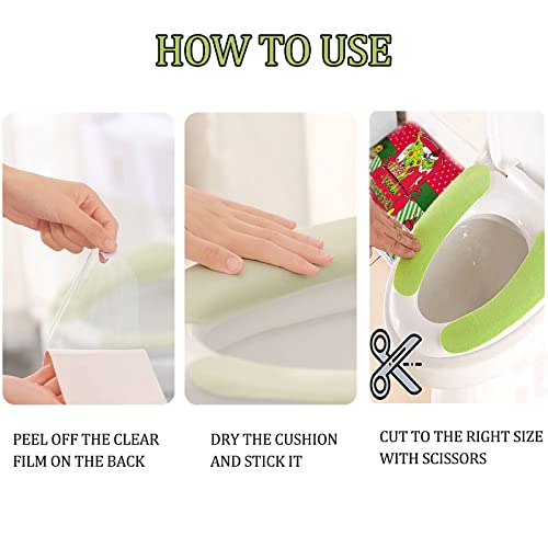 Aeojoy St Patricks Day Decorations, Grinch Bathroom Set, 4 PCS Bathroom Toilet Seat Sets