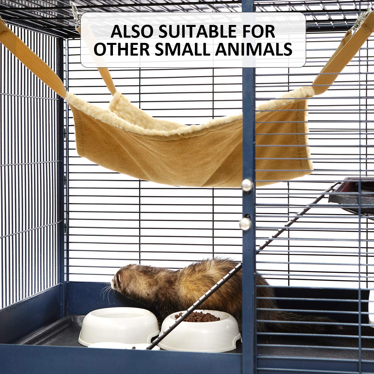 Boao 4 Pcs Guinea Pig Hammock Rat Hammock for Cage Small Animals Hanging Hammock Pet Cage Accessories for Chinchilla Parrot Sugar Glider Ferret(Leopard, Zebra, Black and White Dots, Camel)