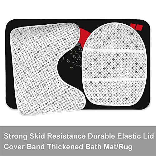 God-Zilla 4-Piece Shower Curtain Set, Shower Curtain, Non-Slip Carpet, Toilet Lid and Bath Mat, Good Looking and Durable, Suitable for Overall Bathroom Decoration