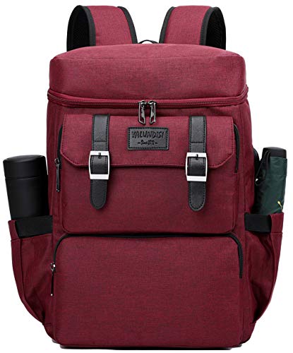 YALUNDISI Vintage Backpack for Men Women Laptop Backpack Bookbags College Backpack Red 16 inch