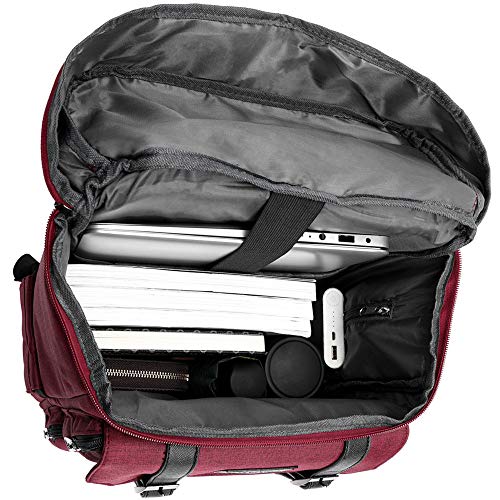 YALUNDISI Vintage Backpack for Men Women Laptop Backpack Bookbags College Backpack Red 16 inch