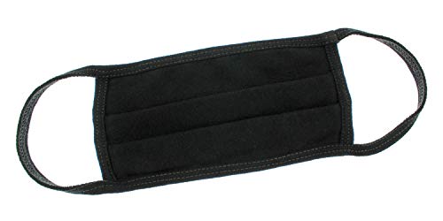 Reusable Face Mask Mouth Mask Pleated Black Cotton USA Made 1 Pack