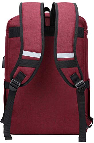 YALUNDISI Vintage Backpack for Men Women Laptop Backpack Bookbags College Backpack Red 16 inch
