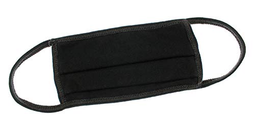 Reusable Face Mask Mouth Mask Pleated Black Cotton USA Made 1 Pack