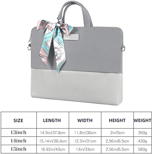 Laptop Bag for Women 13.3-Inch Carrying - Computer Bag Laptop Case Shoulder Slim Work Travel (Grey)