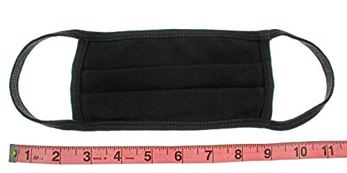 Reusable Face Mask Mouth Mask Pleated Black Cotton USA Made 1 Pack