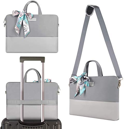 Laptop Bag for Women 13.3-Inch Carrying - Computer Bag Laptop Case Shoulder Slim Work Travel (Grey)