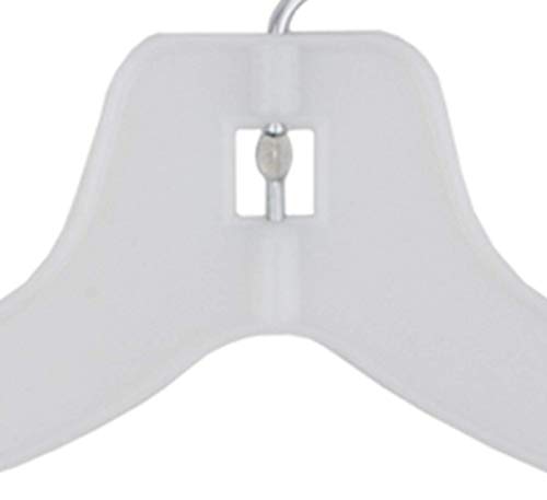 NAHANCO 1414 White Plastic Junior Dress Hangers, Swivel Metal Hook and Notches for Straps, Super Heavy Weight, 14", White (Pack of 100)