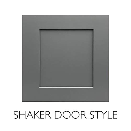 Design House 587097 Bath Unassembled Modern 2-Door 2-Drawer Bathroom Shaker Vanity Cabinet Only, 36 x 21,Grey