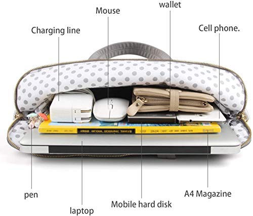 Laptop Bag for Women 13.3-Inch Carrying - Computer Bag Laptop Case Shoulder Slim Work Travel (Grey)