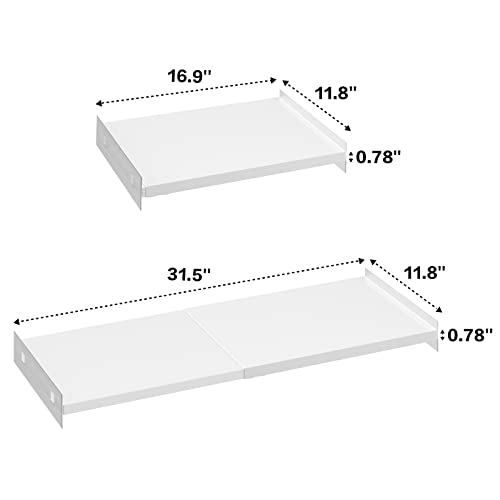 Closet Shelves Organizer Expendable Closet Tension Shelves Heavy Duty Metal DIY Storage Organizer Shelf for Cabinet Wardrobe Cupboard Kitchen Bedroom,2pack