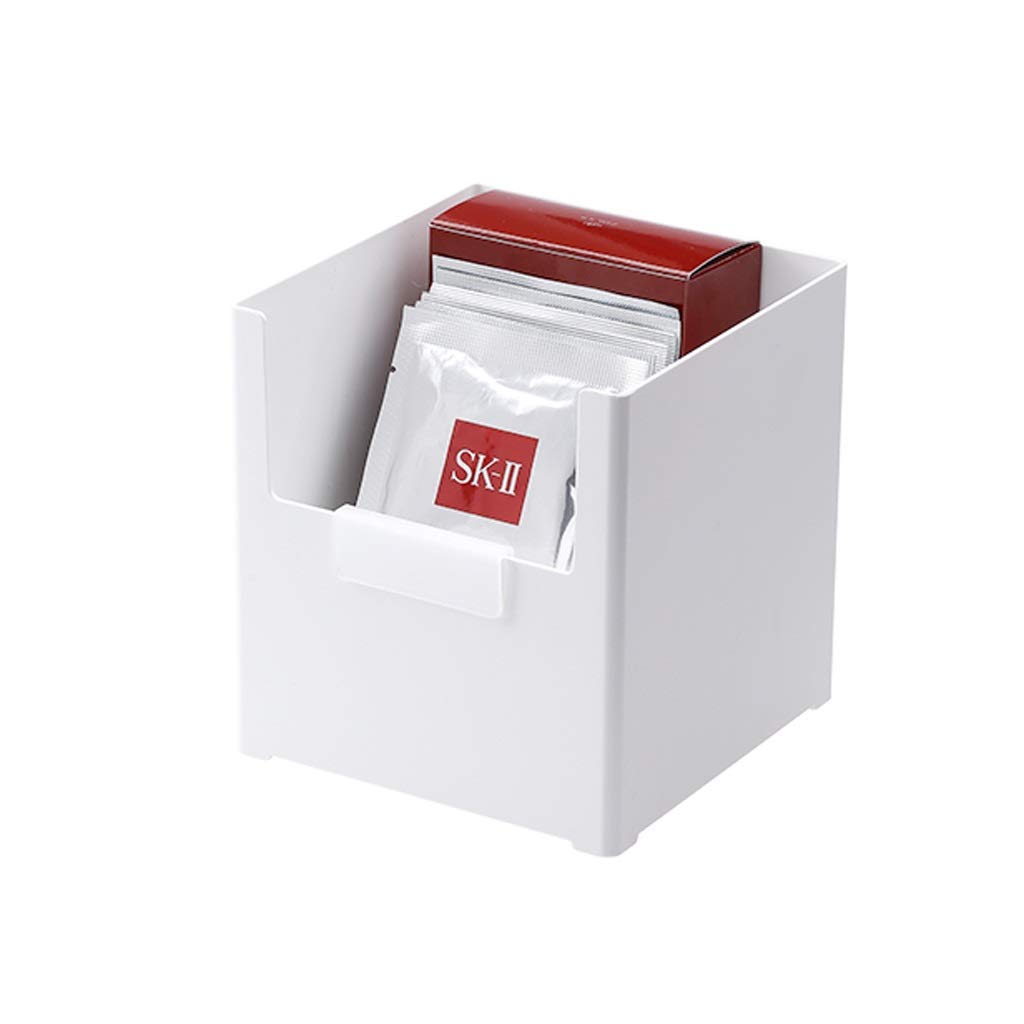 LSXLSD Home Office Containers Desktop Cosmetic Storage Box Skin Care Facial Cleansing Mask Plastic Finishing Box Really Useful Storage (Color : White, Size : S)