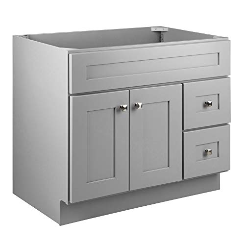 Design House 587097 Bath Unassembled Modern 2-Door 2-Drawer Bathroom Shaker Vanity Cabinet Only, 36 x 21,Grey