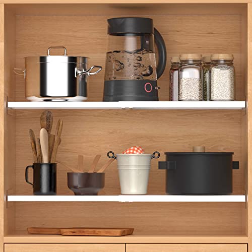Closet Shelves Organizer Expendable Closet Tension Shelves Heavy Duty Metal DIY Storage Organizer Shelf for Cabinet Wardrobe Cupboard Kitchen Bedroom,2pack