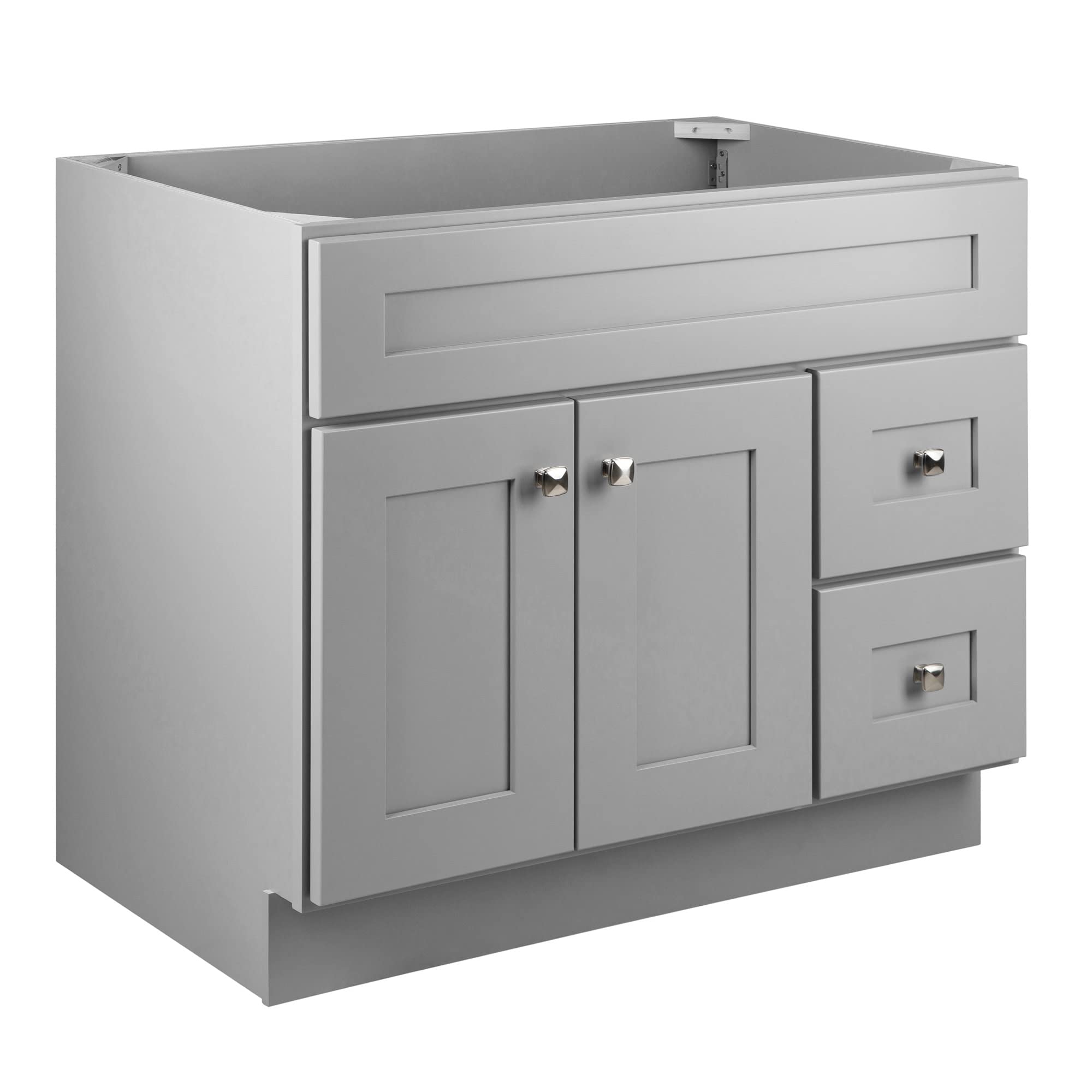 Design House 587097 Bath Unassembled Modern 2-Door 2-Drawer Bathroom Shaker Vanity Cabinet Only, 36 x 21,Grey