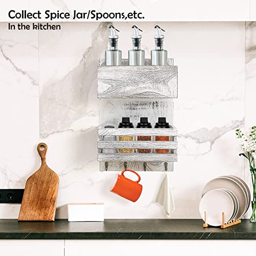 Hair Tool Organizer - Wooden Wall Mounted Hair Care Storage Solution with Multiple Compartments for Hair Blow Dryer, Straightener, Curling Iron,Makeup - Space Saving Hair Styling Tool Holder