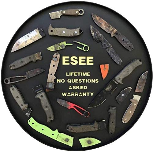 ESEE Xancudo S35V Fixed Blade Knife with Black Sheath, Outdoor Knife with 3D Contoured Handle, Made in USA (Orange/Black G-10 w/Hole)