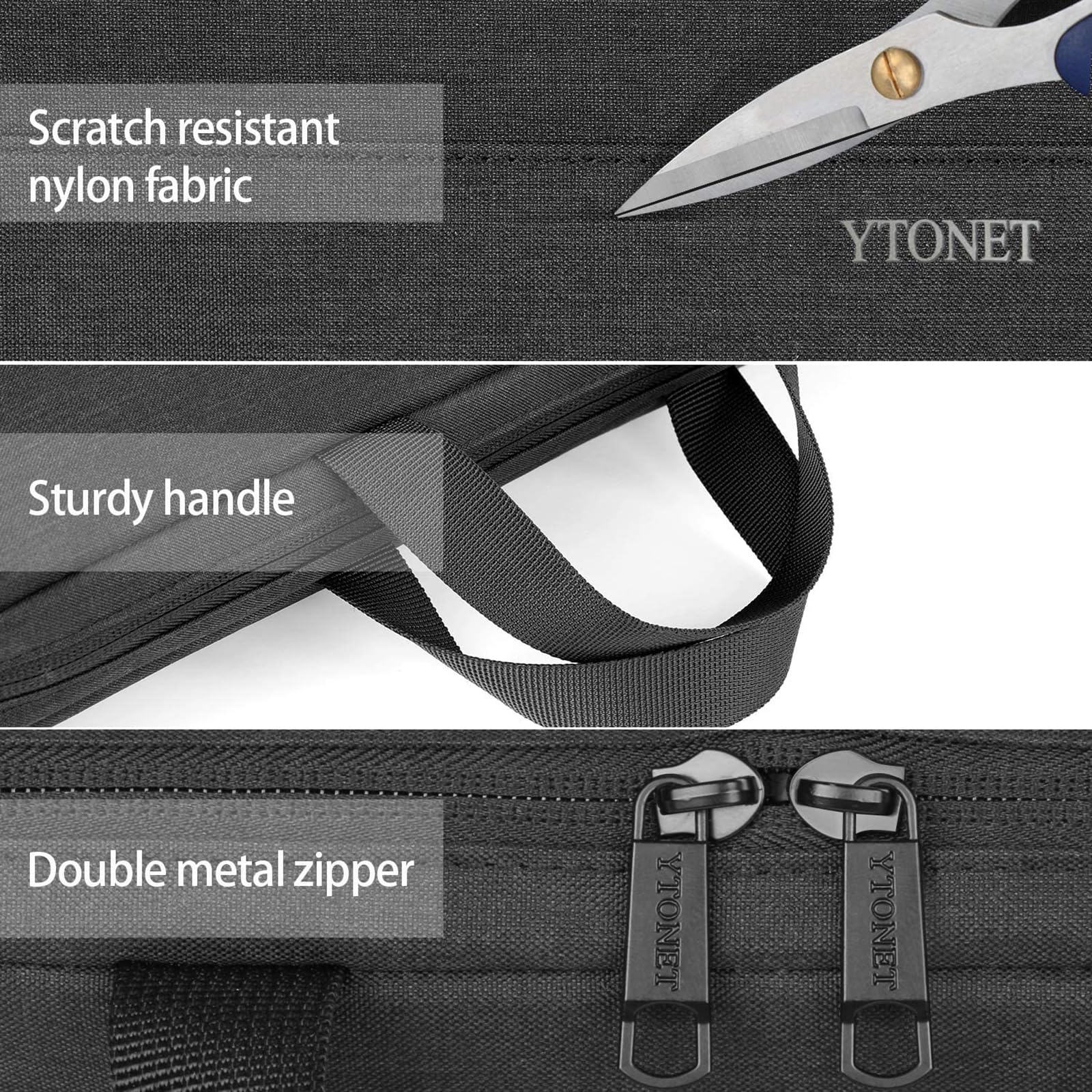 Ytonet Laptop Sleeve Case 13 13.3 Inch, TSA Slim Laptop Cover with Handle, Water Resistant Business Carrying Case Compatible with MacBook Air MacBook Pro HP Dell Lenovo Notebooks, Black