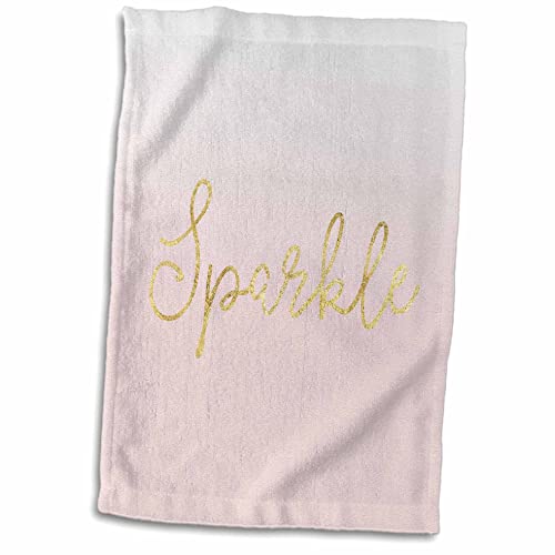 3dRose PS Inspiration - Image of Blush Pink Ombre Gold Sparkle Quote - Towels (twl-274311-1)