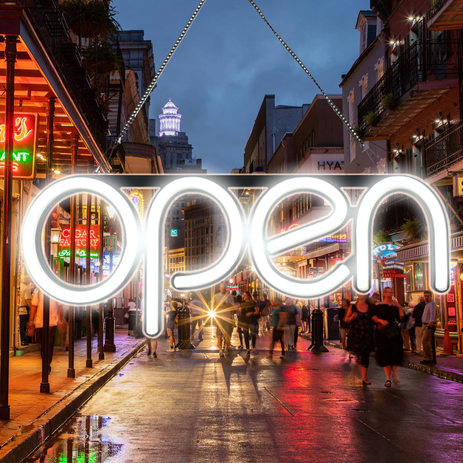 LED Open Sign,16x6 inch Open Sign for Business,With multiple flashing modes, Ideal for Restaurant, Bar, Salon and More,24V/1A Power Supply,with Open/Close Sign (white)
