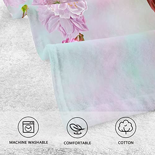 Blueangle Small Bird Hummingbird Print Pure Cotton Hand Towels for Bath Decorative Guest Towels Fingertip Towels for Bathroom Spa Gym, 2-Piece, 16 x 28 inches(171)
