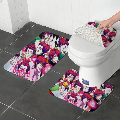 DIY Custom Bathroom 3 Piece Set Non Slip Toilet Pattern Toilet Seat Cover 3 Piece Set Bath Mat Bathroom Carpet,Bath Mat Sets 3 Piece Machine Washable