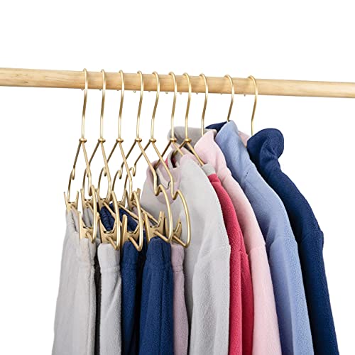 Koobay 16.5” Adult Gold Metal Clips Clothes Clothes Hangers,30 Pack, Coat Suit Standard Hangers Display Storage Organization